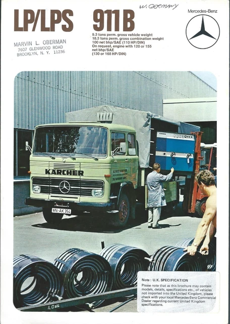 TRUCK BROCHURE - Mercedes-Benz - LP LPS 1319 - c1975 (T2306) £10.55 ...