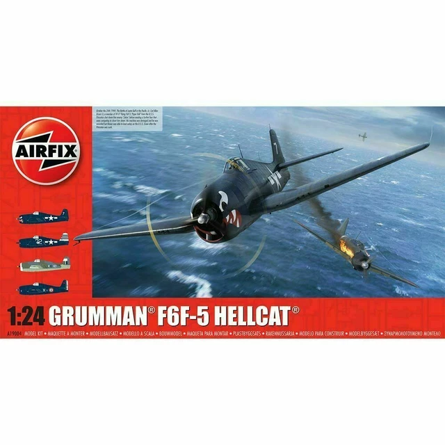 AIRFIX 1:24 GRUMMAN F6F-5 HELLCAT Carrier-borne Fighter Model Kit ...