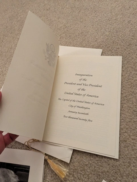 2025 DONALD TRUMP Inauguration Program And Invitation - Original $143. ...
