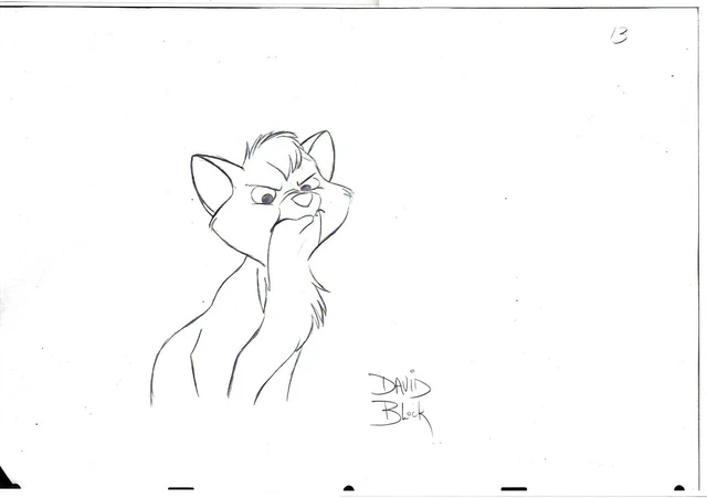 DISNEY'S THE FOX AND THE HOUND Production Studio COPY Signed by DAVID ...