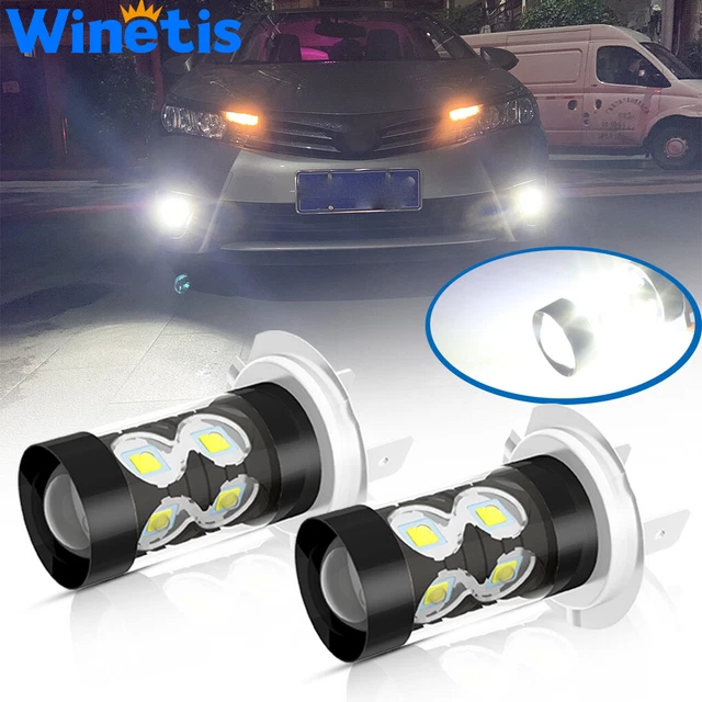 2X WHITE 6000K H7 LED Headlight High Beam Bulbs For Audi A3 A4 A5 A6 Q5 ...