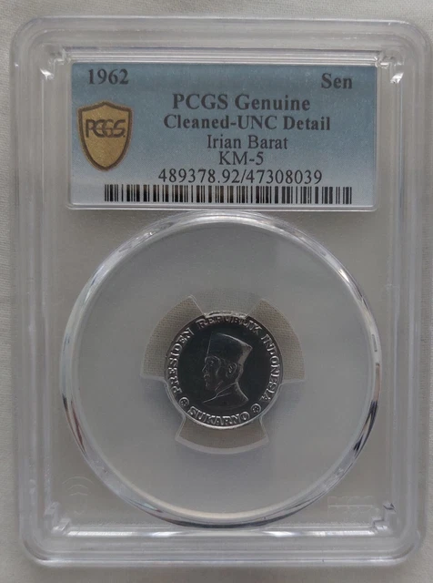 IRIAN JAYA BARAT Indonesia Unc Coin 1 Sen 1962 Year Km#5 Pcgs Grading £ ...