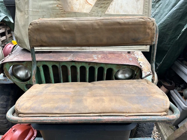 WW2 ORIGINAL ISSUED Ford GPW Jeep Rear Seat with original cushions £ ...