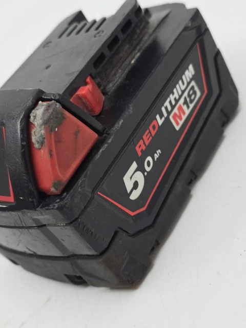 GENUINE MILWAUKEE M18B5 Battery Red Lithium-Ion M18 5.0Ah £29.99 ...