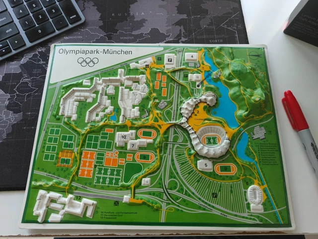 1972 MUNICH OLYMPIC Games Relief Map and Program £278.00 - PicClick UK