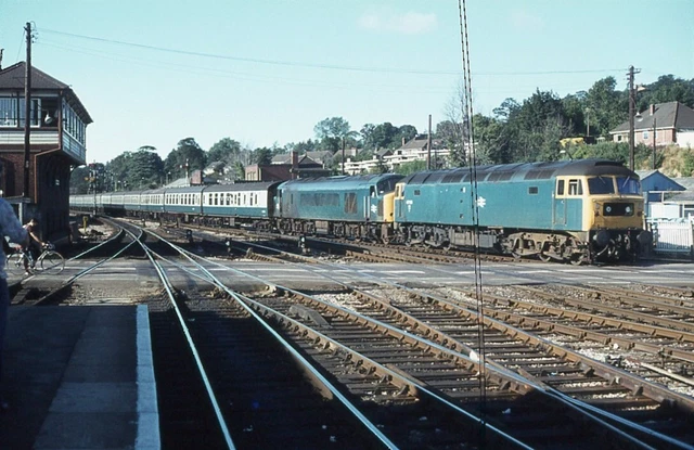 ORIGINAL SLIDE BR Class 47 Diesel 47106 + Class 45 ~ 45009 Exeter St ...