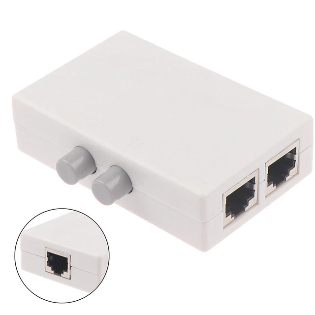MINI 2 PORT RJ45 RJ-45 Network Switch Ethernet Network Box Switcher 2 ...