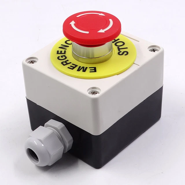 WATERPROOF EMERGENCY STOP Push Button Switch Station 660V 1NO 1NC Red ...