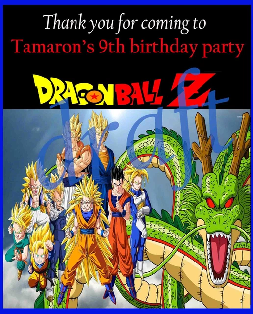 PERSONALISED DRAGON BALL Z Birthday /Thank You Party bags/ Son Daughter ...