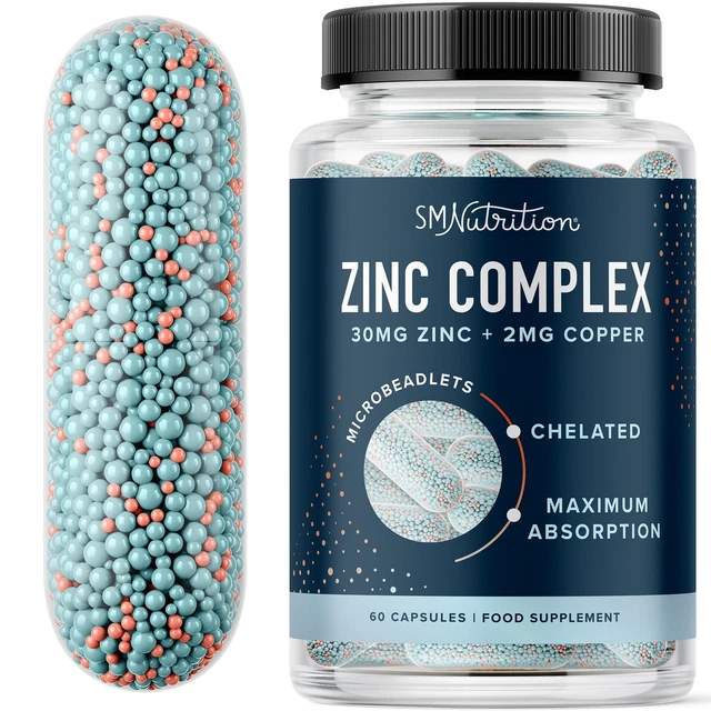 ZINC 30MG MICROBEADLETS with Copper Highly Absorbable Zinc Bisglycinate ...