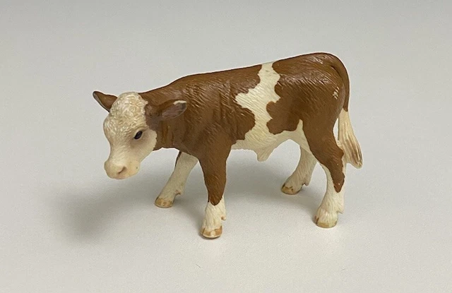 SCHLEICH SIMMENTAL BROWN & White Cow Calf Bull 2008 Retired £8.00 ...