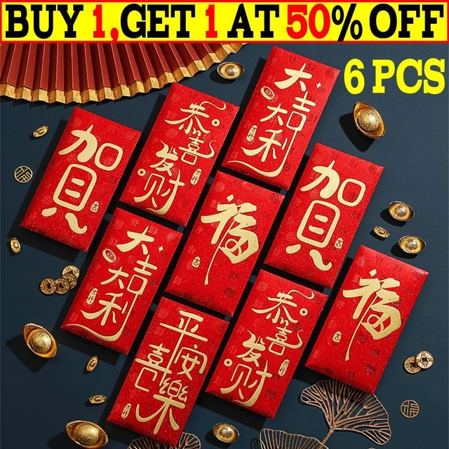 2024 Chinese New Year Dragon Red Envelope 6pcs Red Envelopes 2024