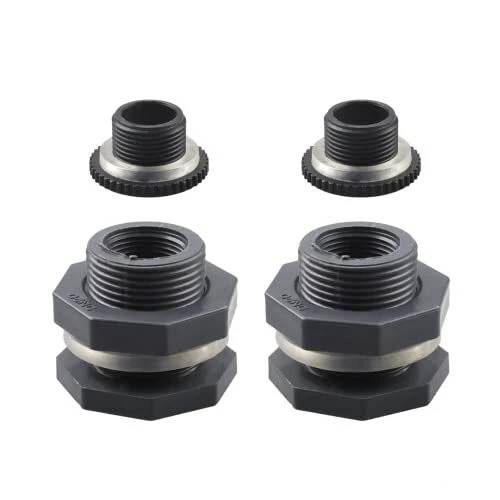 PVC BULKHEAD FITTING Double Threaded Bulkhead Water Tank Connector for ...