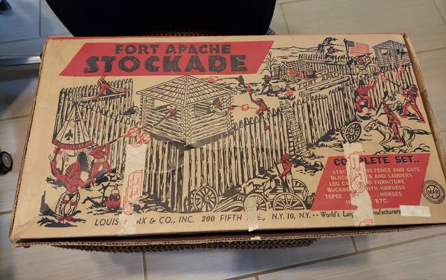 VINTAGE FORT APACKE Stockade #3609 Louis & Marx -view pictures $68.50 ...