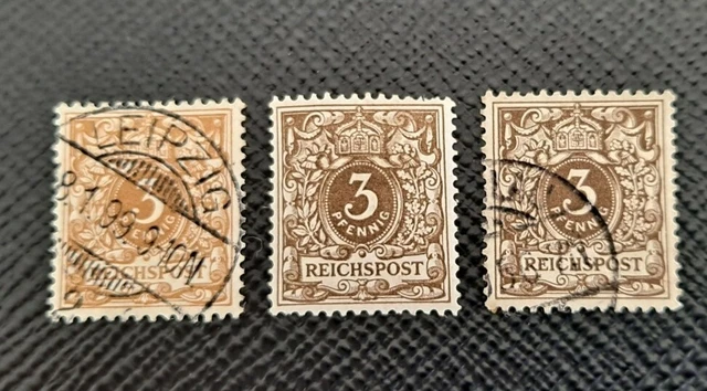 ALLEMAGNE EMPIRE ALLEMAND 1889 Reichspost 3 pf timbres variation ...
