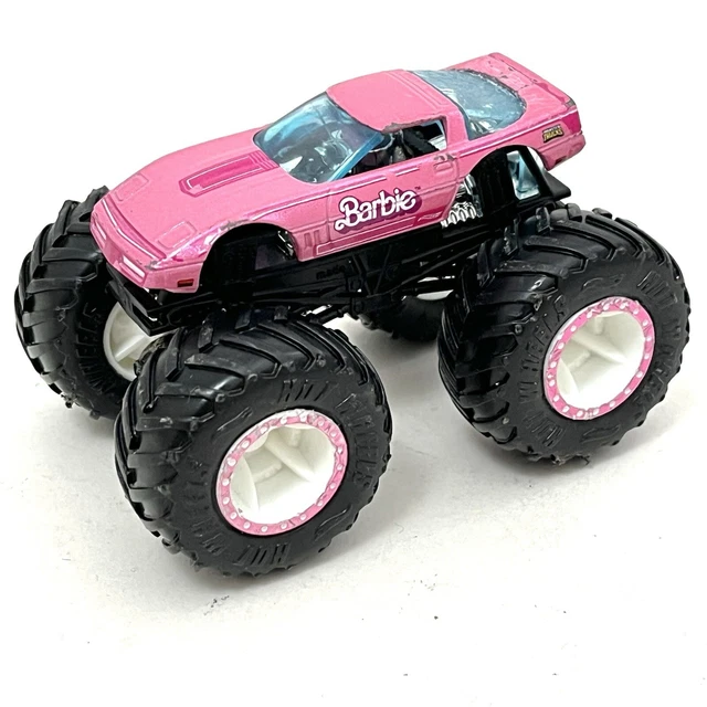 RARE HOT WHEELS Monster Jam Barbie Pink Corvette 1:64 Diecast Truck £19 ...