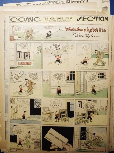 1919 GENE BYRNES Wide Awake Willie THE NEW YORK HERALD + HAP HADLEY EUR ...