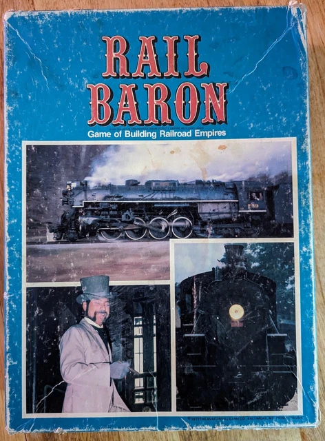 VINTAGE RAIL BARON Board Game 1977 Avalon Hill - missing some pieces ...