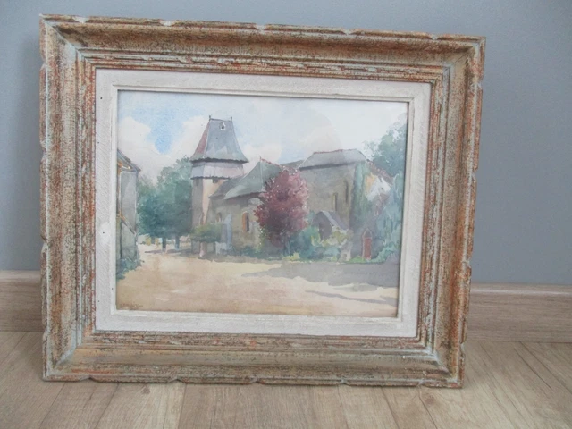 CADRE ANCIEN MONTPARNASSE bois mouluré / Tableau aquarelle signé Lemaire EUR 50,00 - PicClick FR