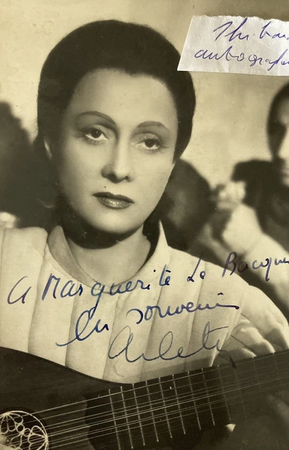 RARE CARTE POSTALE Autographe Arletty Dédicace signé Actrice cinema ...