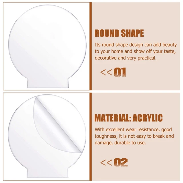5PCS ROUND DIY Light Plate Simple LED Light Plate Transparent Acrylic ...