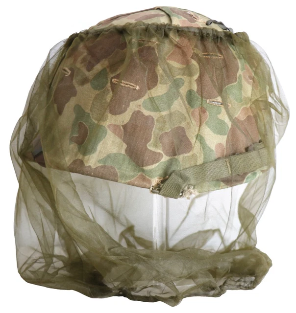 US MILITARY VIETNAM Era OD Green Mosquito Net Insect Bar Helmet Cover ...