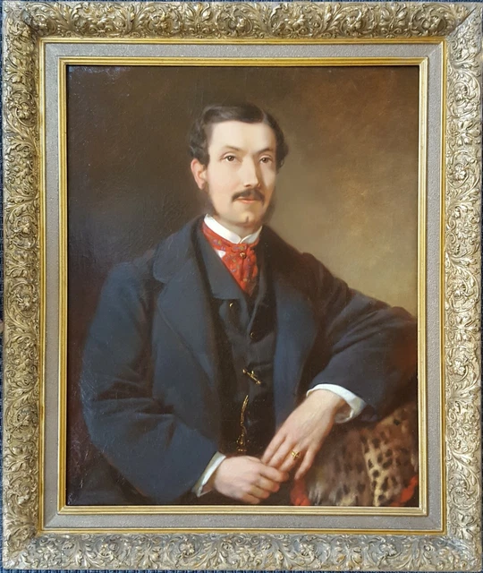 19TH CENTURY OIL Painting Original Portrait Gentleman Elegant by Franz Sterrer $2,970.00 ...