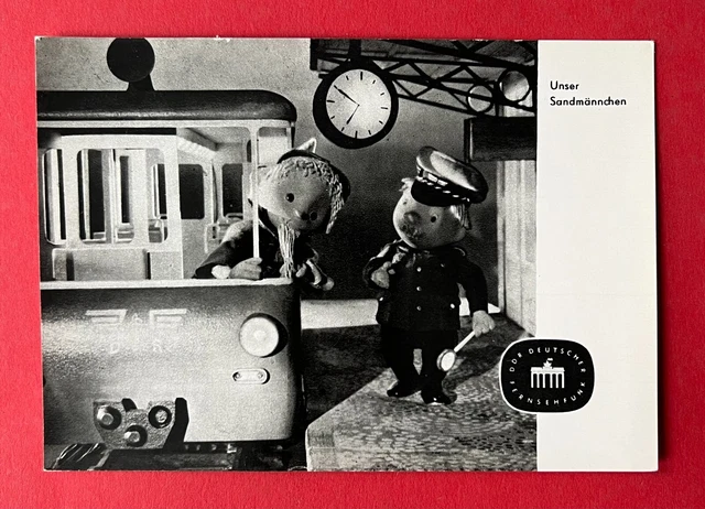 DDR AK KINDERFERNSEHEN um 1963 Unser Sandmännchen Sandmann in S-Bahn ...