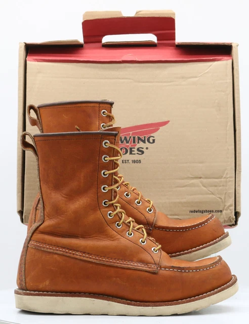 RED WING SHOES Prairie Boot Moc Toe 877 Mens Uk 10 Eu 44.5 Brown Rrp £ ...