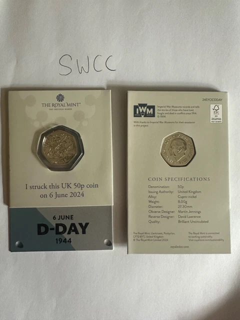 ROYAL MINT D Day. Strike Your Own SYO 50p Coin 06/06/24 One Day Only. £ ...