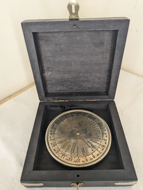 TIME ZONES OF the world mariner Paperweight metal disc In Black ...