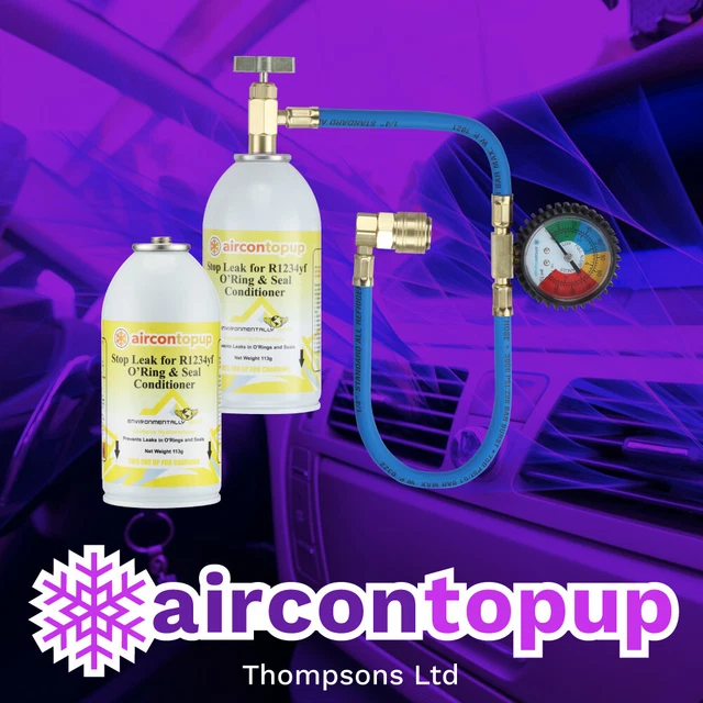 CAR AIRCON AC R1234yf Compatible Refill Regas Leak Fix Sealer x2+ Hose ...