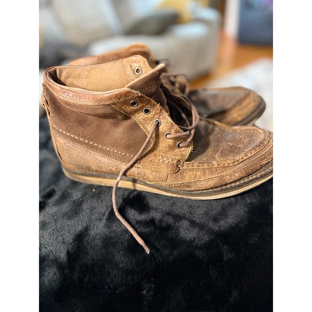ARIAT SPITFIRE BROWN Leather Moc Toe Chukka Boots Mens 10.5 D 10014153 ...