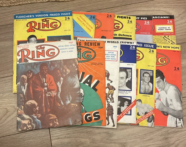 VERY RARE VINTAGE The Ring Boxing Magazine 12 Issues Full Year From ...