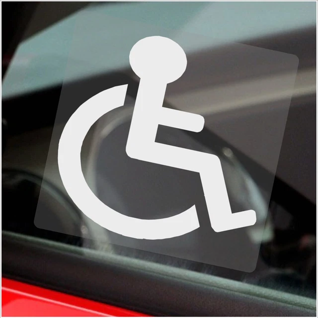 1 X SIGN Disabled Logo Car Van Bus Window Stickers Disability Notice ...