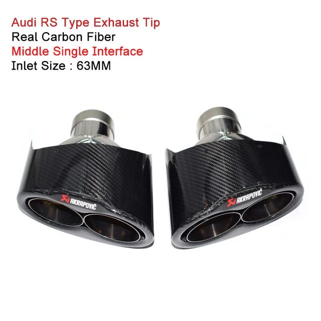 FOR AUDI RS3 RS4 RS5 RS6 RS7 A3 A4 A5 1 Pair Akrapovic Carbon Fiber ...