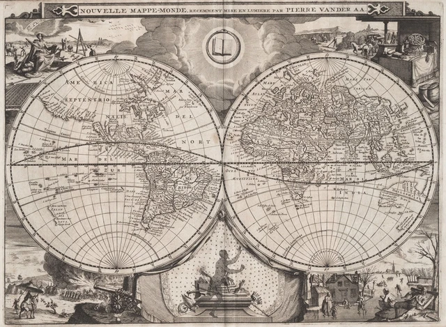 WORLD MAP CALIFORNIA Island Mappemonde R. De Hooghe 1700 Engraving £ ...