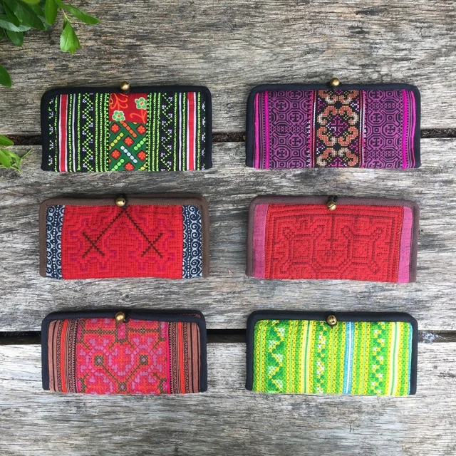 HMONG TRIBAL THAI hippy hippie boho ethnic bifold wallet purse unusual ...