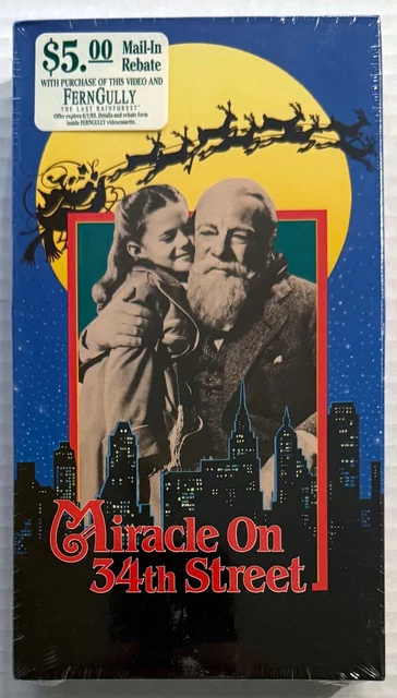 MIRACLE ON 34TH Street 1947 VHS Natalie Wood Maureen O'Hara Christmas ...