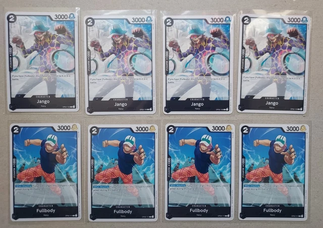 ONE PIECE CARD game OP02 - Jango + Fullbody (x4 = 8 cards) - Eng - Near ...