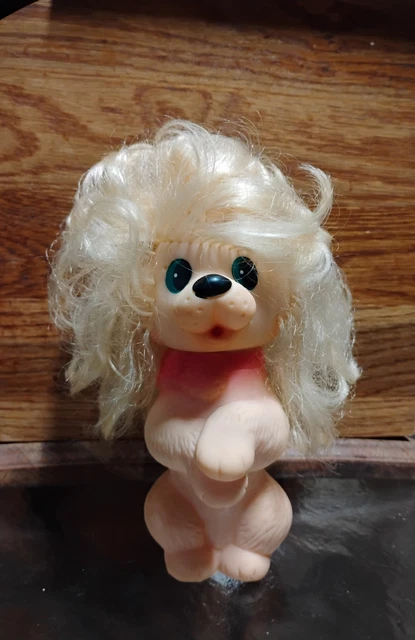 RARE VINTAGE 8& Soviet Era Collectible Rubber Russian Toy Poodle Dog W ...