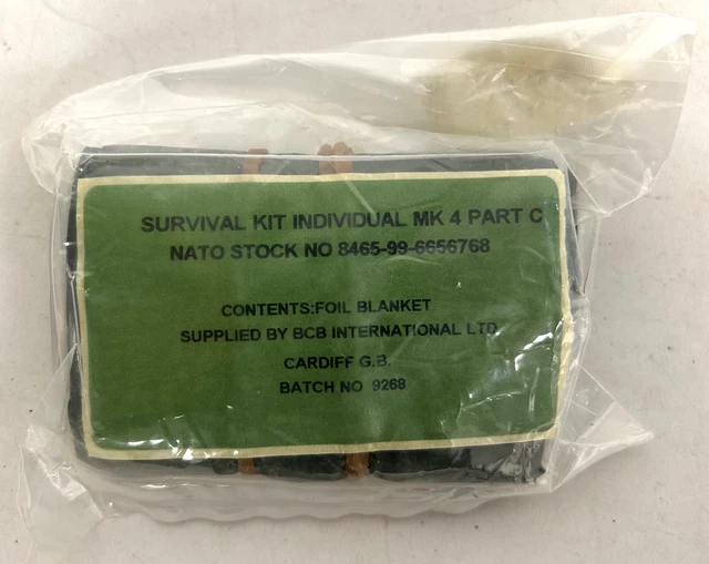 BRITISH MILITARY ISSUE RAF Survival Kit Individual Mk.4 Part C, Foil ...