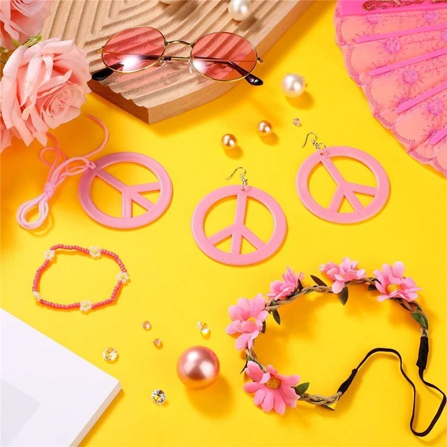 BOHO PEACE SIGN Hippie Costume Accessories Set for Groovy Party Girls £6.03 - PicClick UK