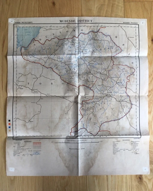 MAP OF UGANDA, 1945, Mubende district, Uganda province. Dept of mines ...