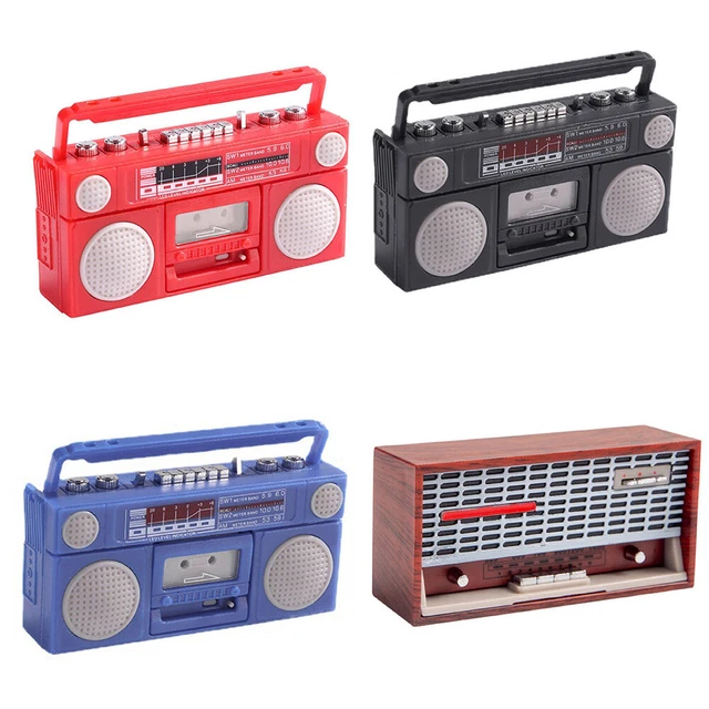 1:12 SCALE MINIATURE Retro Tape-recorder Dollhouse Radio Toy Model ...