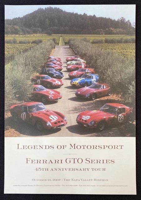 FERRARI 250 GTO 45th Anniversary Poster Napa 2007 Legends of Motorsport ...
