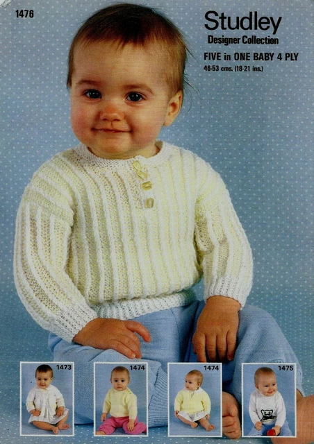 STUDLEY DESIGNER COLLECTION 4 ply KNITTING PATTERN, Baby Boys Girls ...