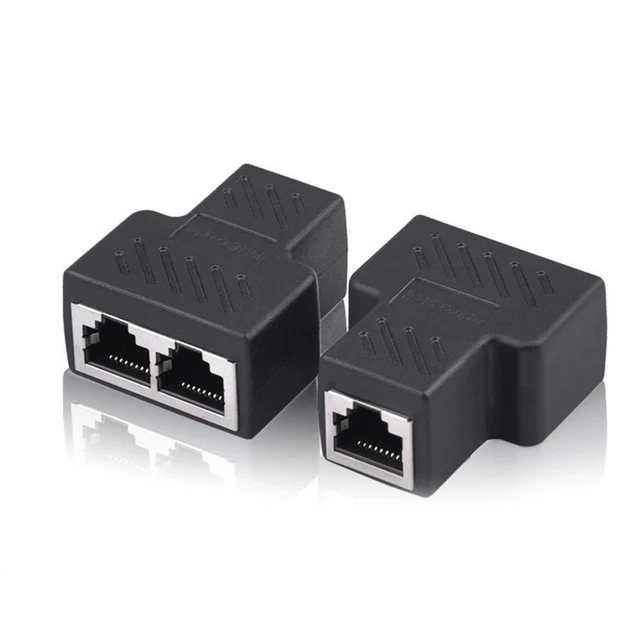 2-PORT RJ45 SPLITTER Adapter LAN Network Ethernet Cable AA Conn SALE 1X ...