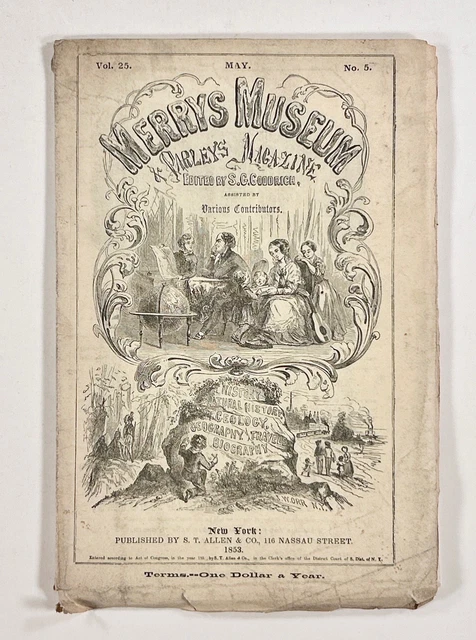 1853 MAY MERRY'S MUSEUM & PARLEY'S MAGAZINE for Children IN WRAPS ...
