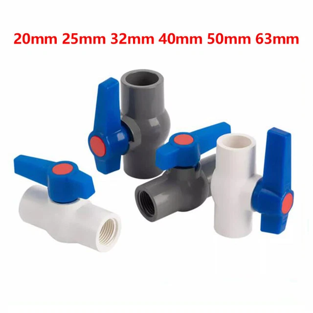 FOR 20/25/32/40/50/63MM PVC Ball Valve Female Thread / Solvent Weld ...